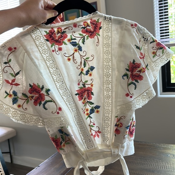 Zimmermann | Tops | Zimmermann Linen Embroidered Top | Poshmark